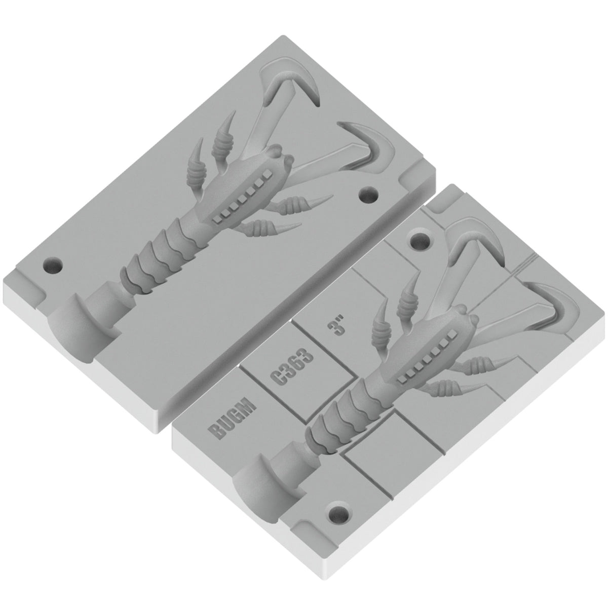 Soft Lure Injection Mold for Ninja Craw Flipping Bait DIY Bass Fishing ...