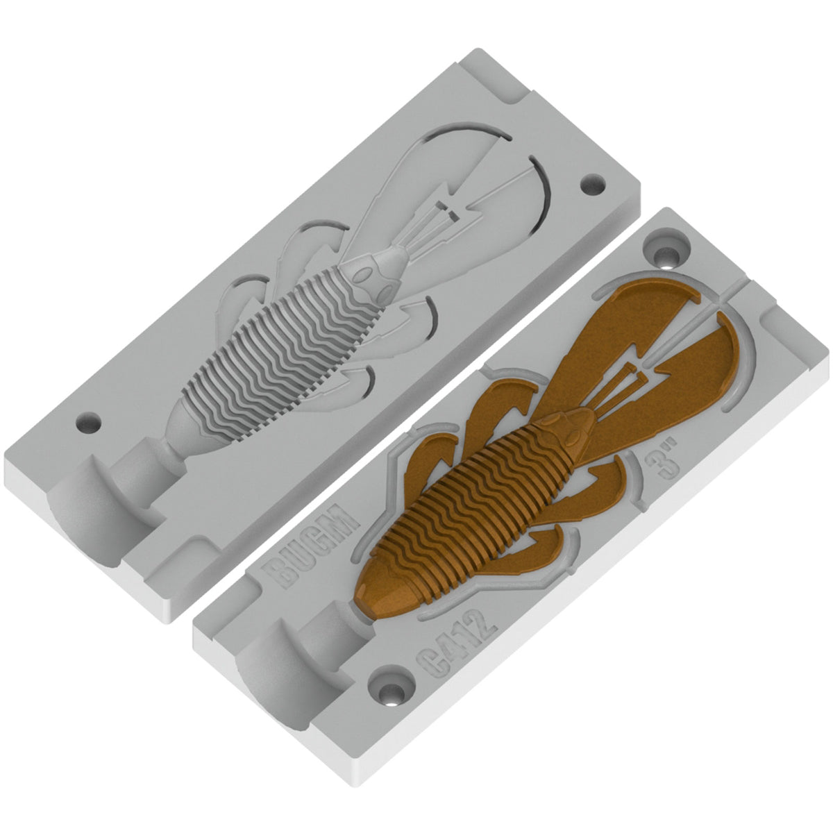 Soft Lure Injection Mold for 3" Bandito Flipping Bait DIY Creature Bug ...