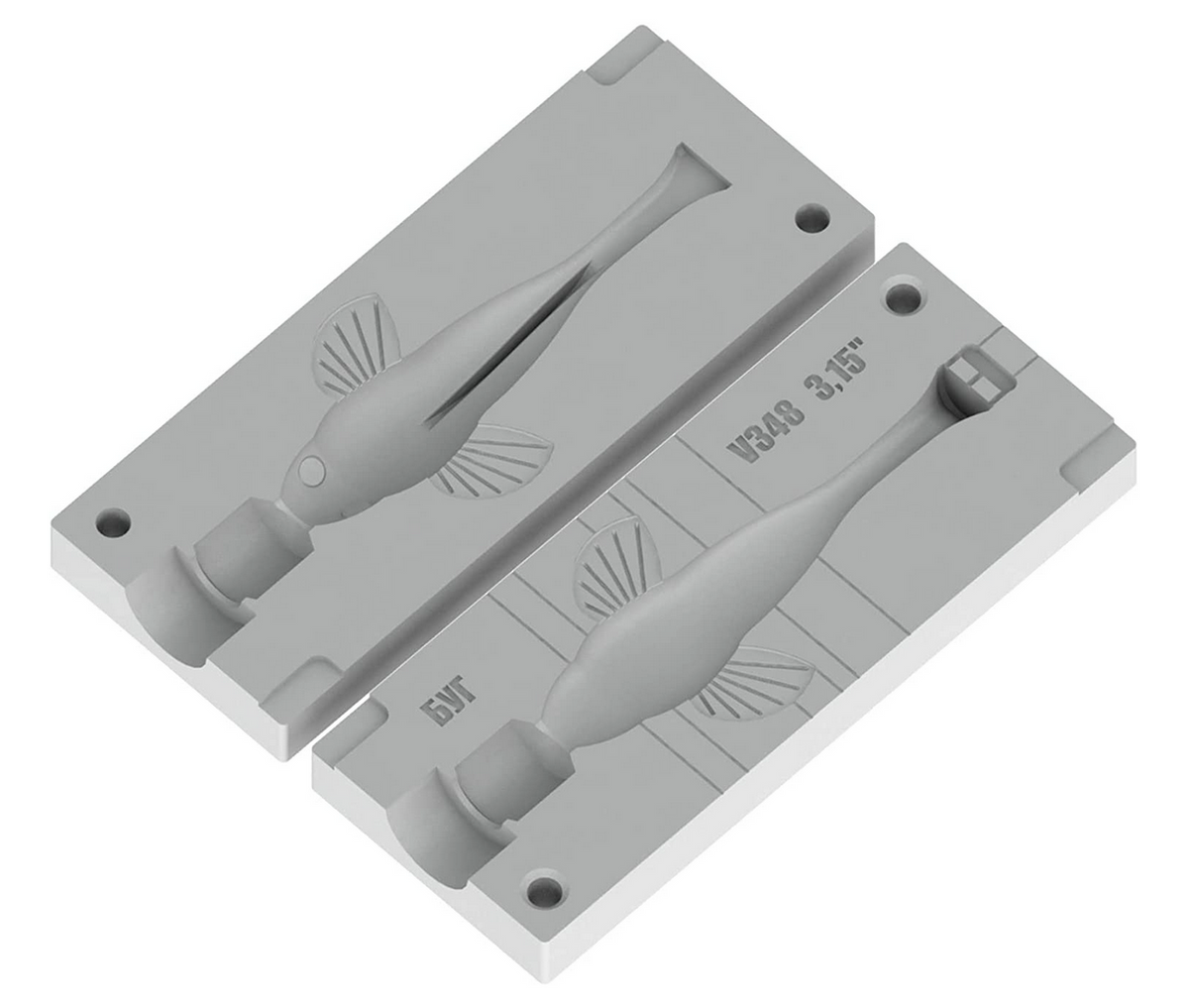 Soft Lure Injection Mold for 3.2" Sleeper Swimbait Fishing Paddle Tail ...